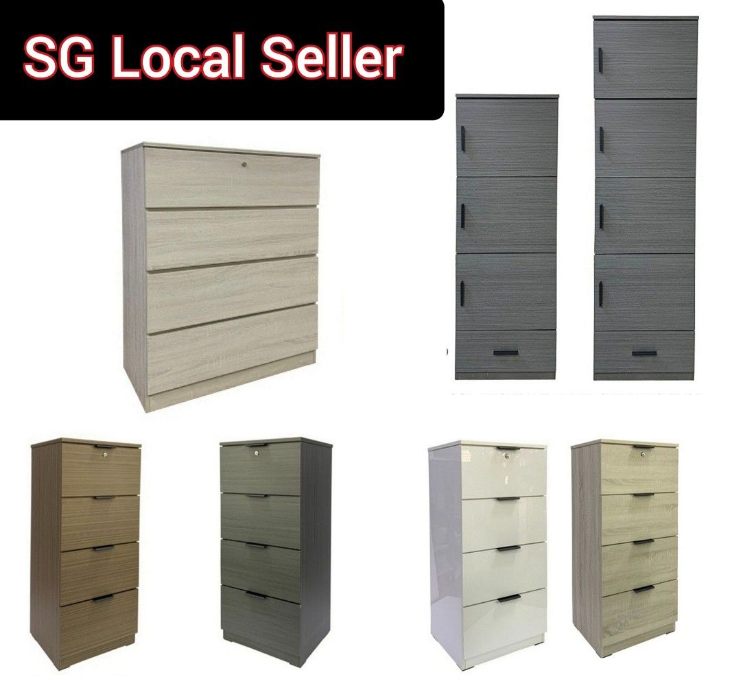 SG Seller - (Free Installation) Chest of 4 drawers / Storage Cabinet ...