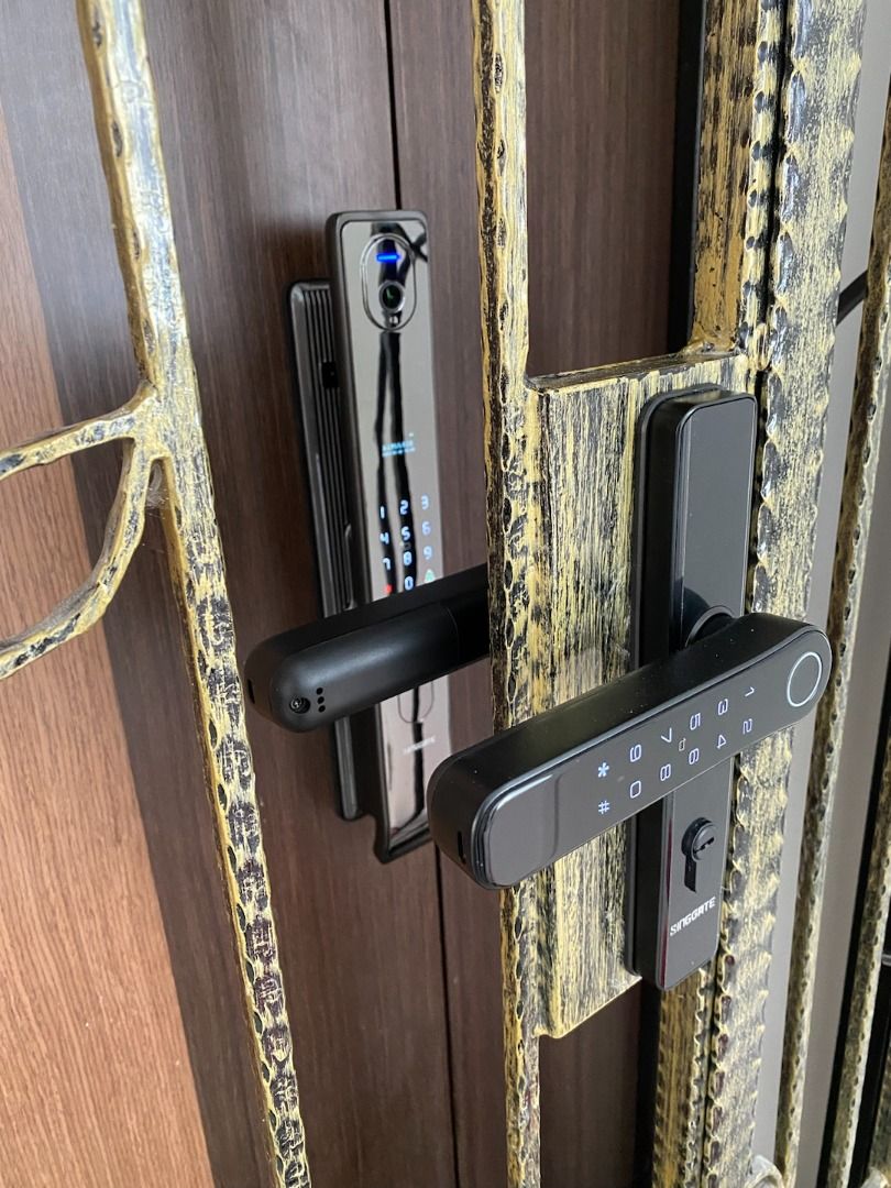 SINGGATE Finger Vein Recognition & Video Call Smart Viewer Digital Door ...