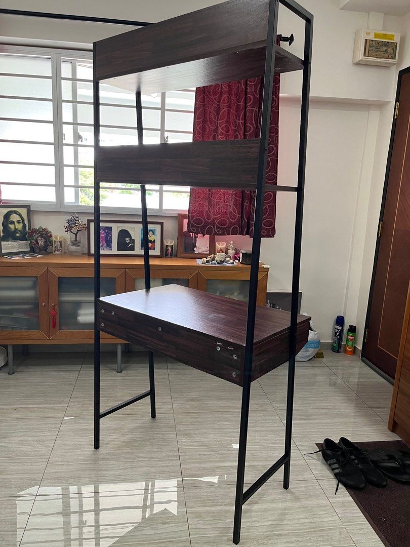 Tall study desk with shelves, Furniture & Home Living, Furniture ...