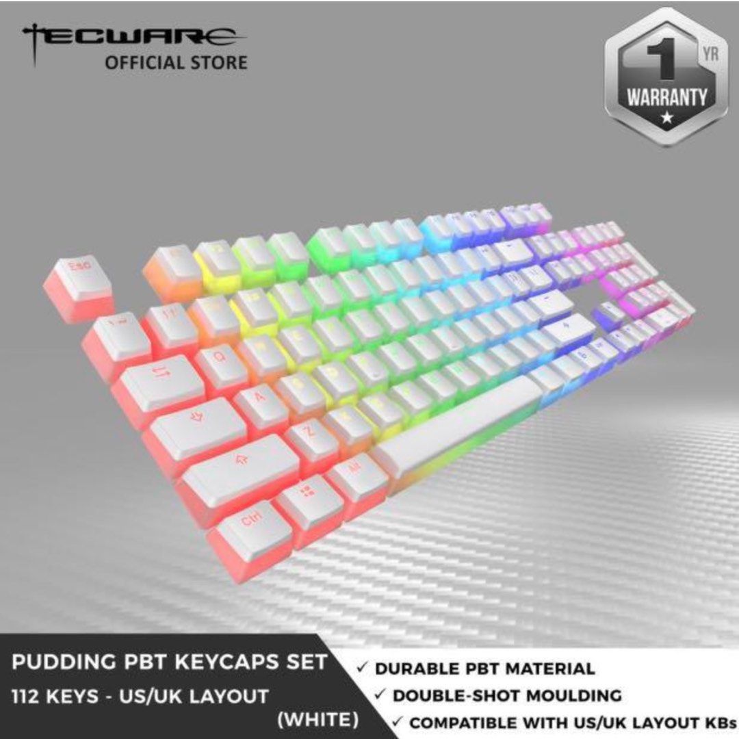 Tecware Phantom Shroud & PBT Pudding Keycaps, Computers & Tech, Parts ...