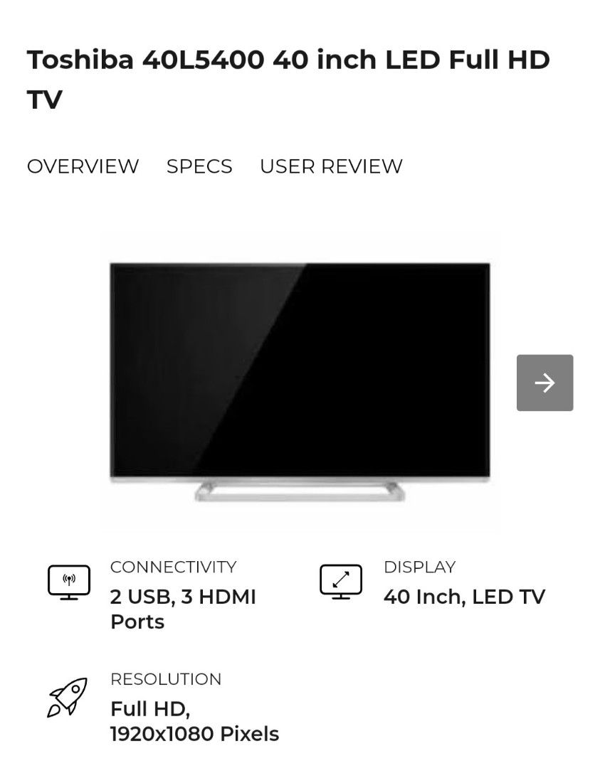 Toshiba 40-inch Android TV, TV & Home Appliances, TV & Entertainment ...