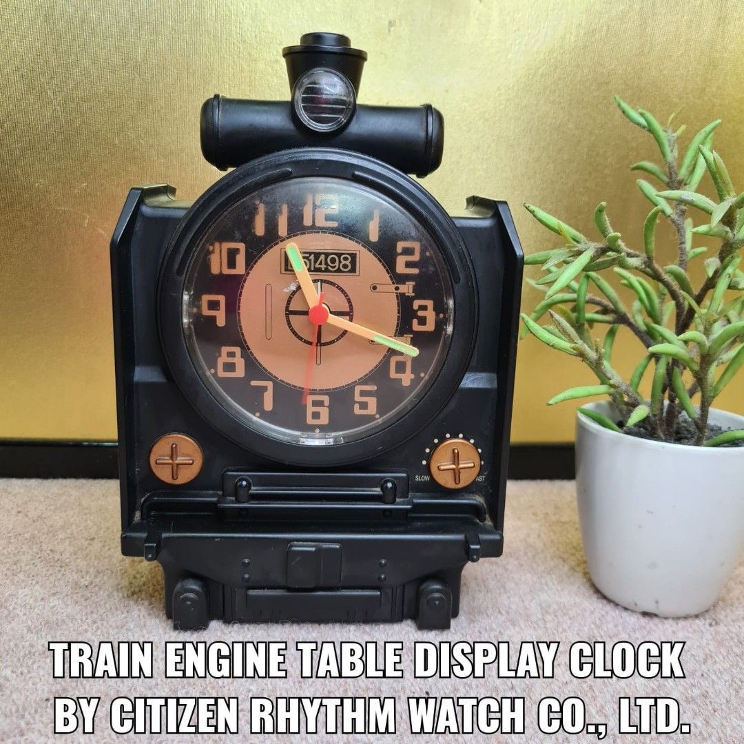 TRAIN ENGINE TABLE DISPLAY CLOCK BY CITIZEN RHYTHM WATCH CO., LTD ...