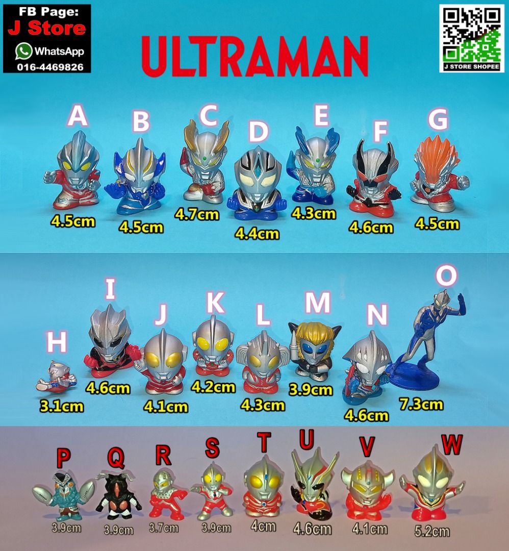 Ultraman chibi sofubi finger toy 2 ( J Store ), Hobbies & Toys, Toys ...