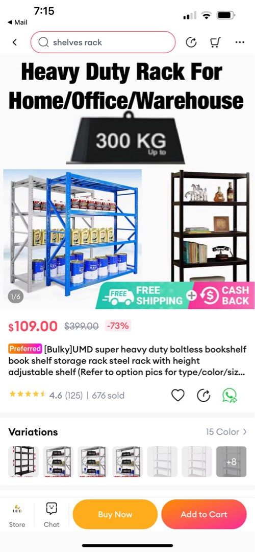 UMD super heavy duty bottles bookshelf shelf storage rack with height ...