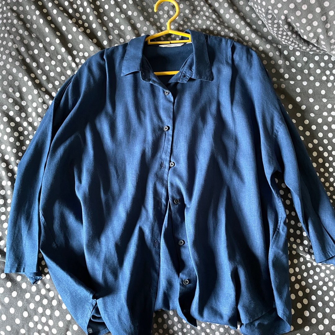 uniqlo blue office wear on Carousell