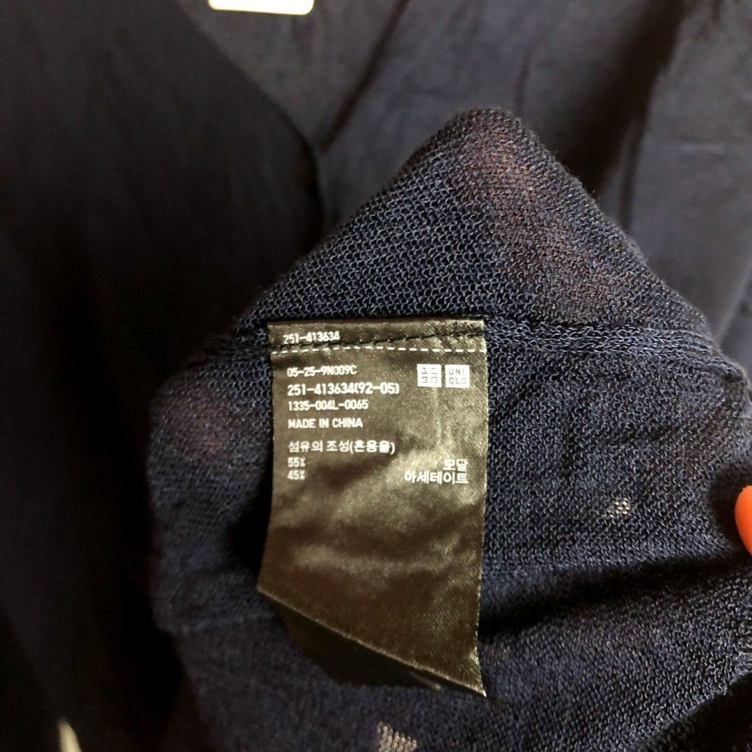 Uniqlo cardigan Navy blue on Carousell