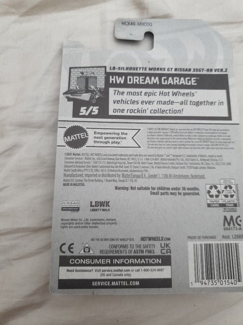 (US Card) NISSAN R35 LBWK WHITE, Hobbies & Toys, Toys & Games on Carousell