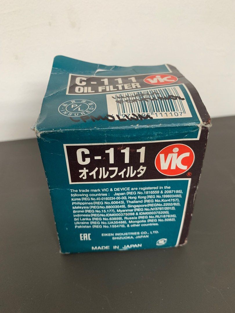 Vic C-111 Oil Filter, Car Parts & Accessories, Maintenance Fluids and ...