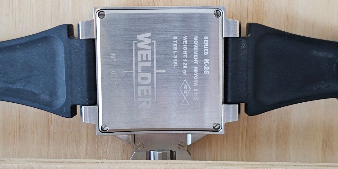 Welder K25 Mens Watch Black Dial Black Strap Stainless Steel Case ...