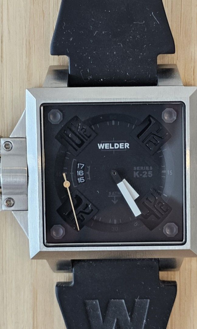 Welder K25 Mens Watch Black Dial Black Strap Stainless Steel Case ...