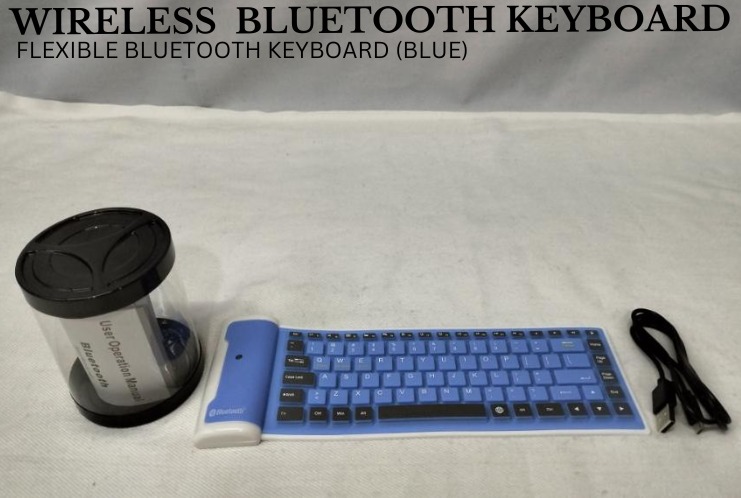 WIRELESS FLEXIBLE BLUETOOTH KEYBOARD (BLUE) on Carousell