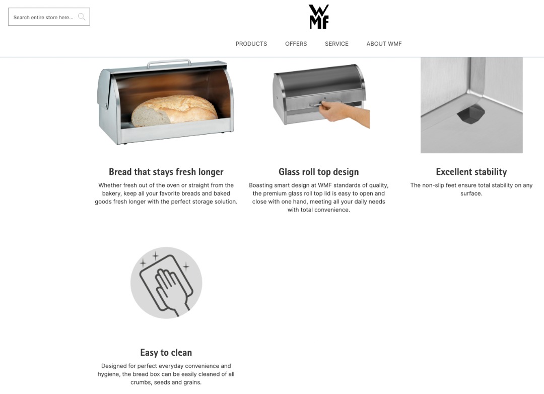 WMF Gourmet Bread Bin / Bread Box, Furniture & Home Living, Kitchenware ...