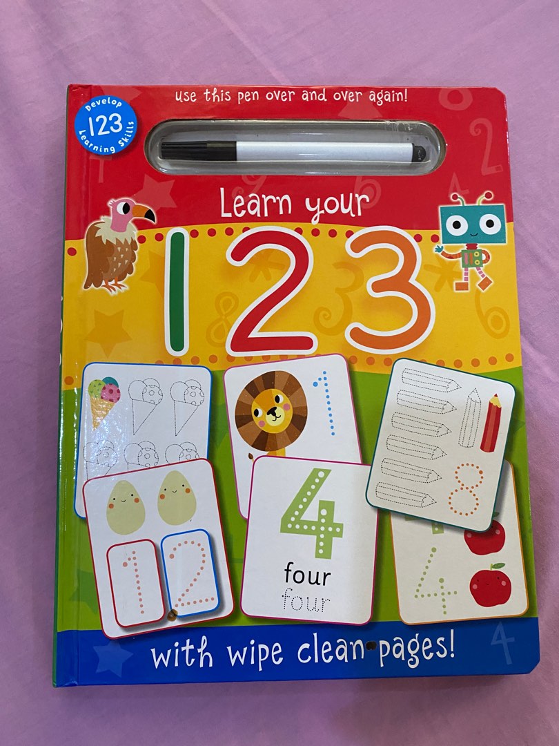 Write n Wipe 123 Board Book, Hobbies & Toys, Books & Magazines, Children's Books on Carousell
