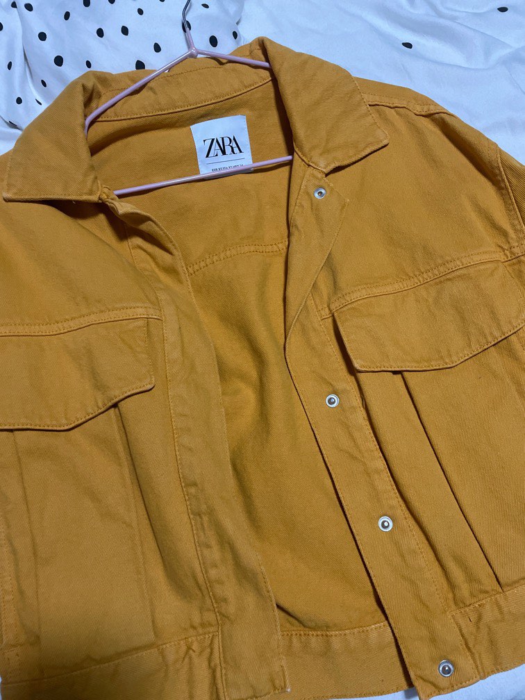 ZARA YELLOW DENIM JACKET, Women's Fashion, Coats, Jackets and Outerwear ...