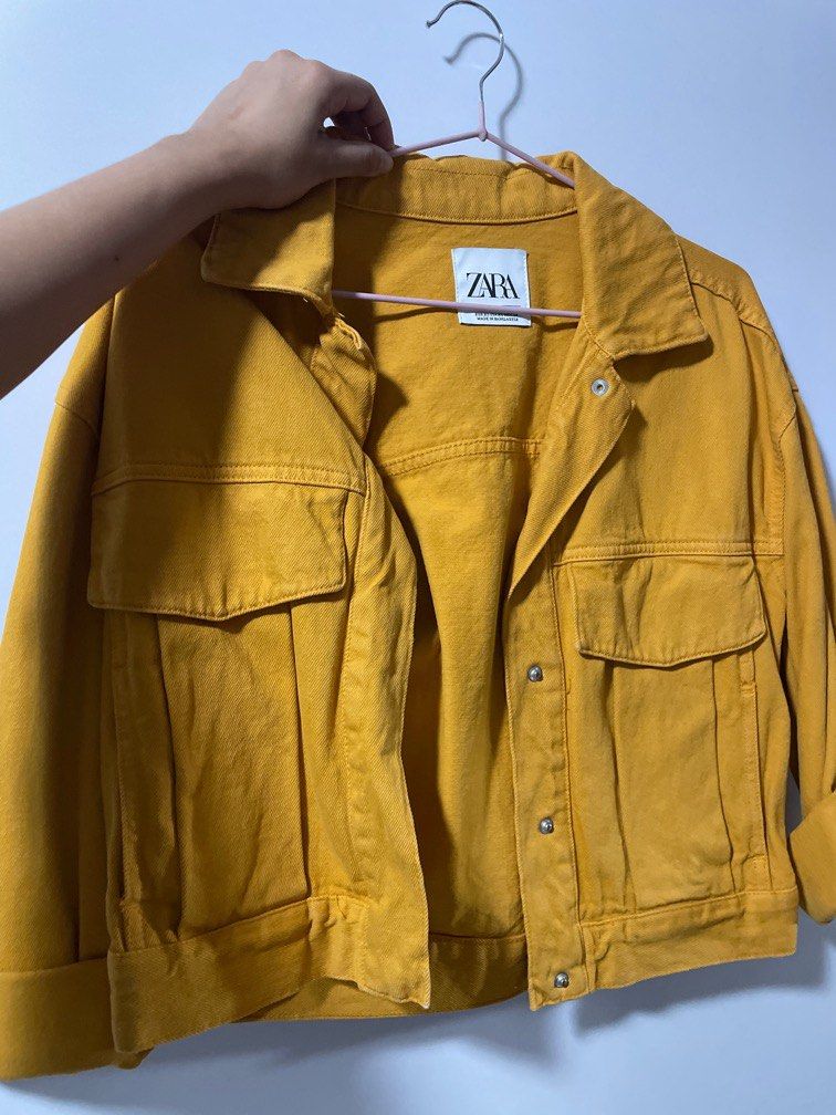 ZARA YELLOW DENIM JACKET, Women's Fashion, Coats, Jackets and Outerwear ...