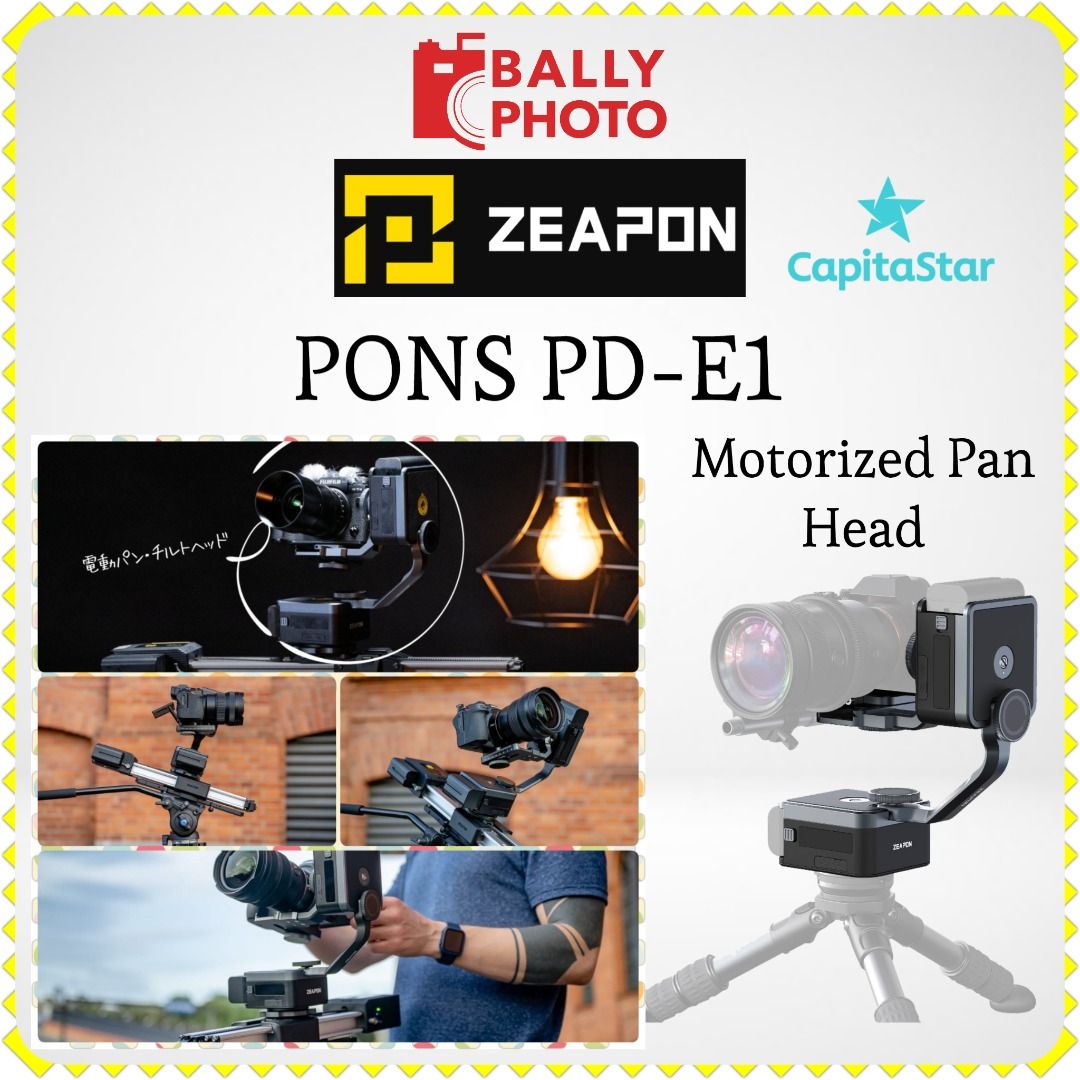 Zeapon PONS PT PD-E1 Motorized Pan Head, 50kg Horizontal Load, Photography, Photography ...