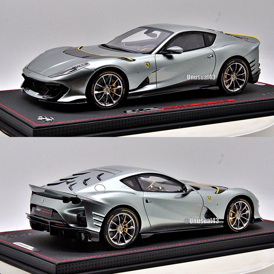 1/18 BBR Ferrari 812 Competizione 2021 Grigio Coburn Yellow Horizontal ...