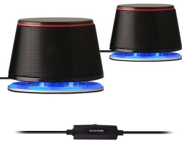 [1273] Sanyun SW102 Computer Speakers, 5Wx2, Deep Bass in Small Body, Stereo 2.0 USB Powered 3 ...