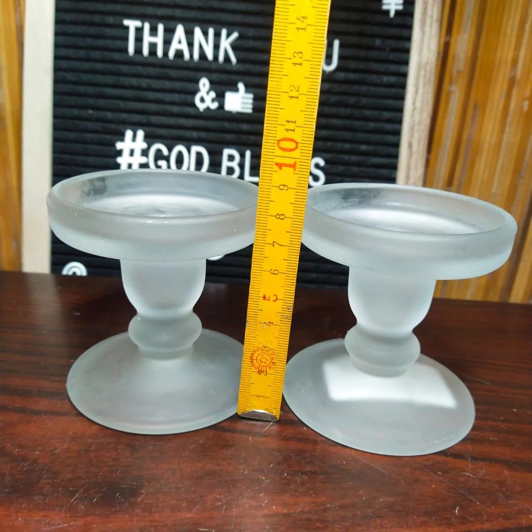 2 Frosted Glass Candelabra On Carousell