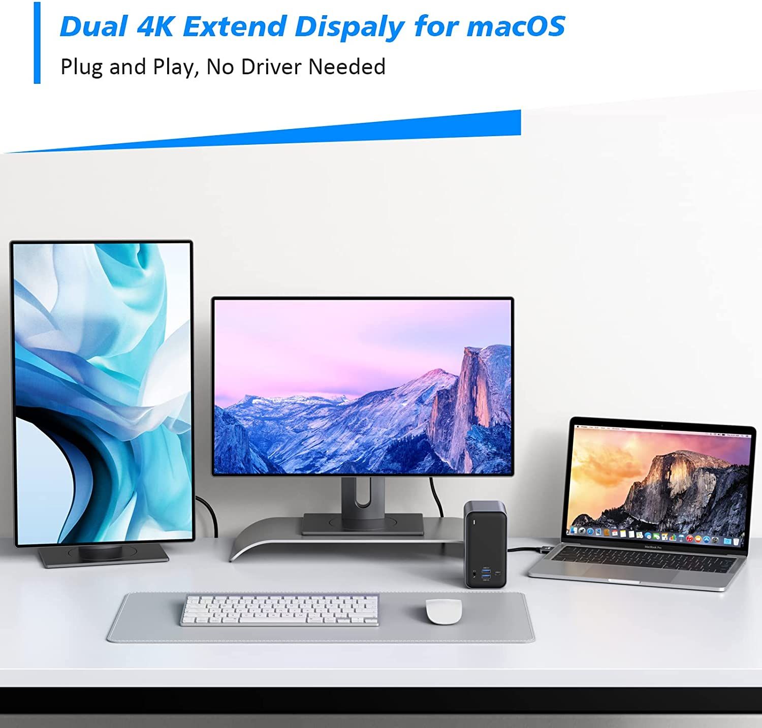 4URPC MacBook Pro Docking Station Dual Monitor HDMI 4K, 14-IN-2 USB C ...