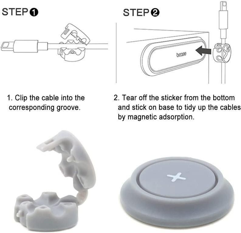 [902] SYOSIN Magnetic Cable Clips, Cord Organizer Multi-Purpose ...