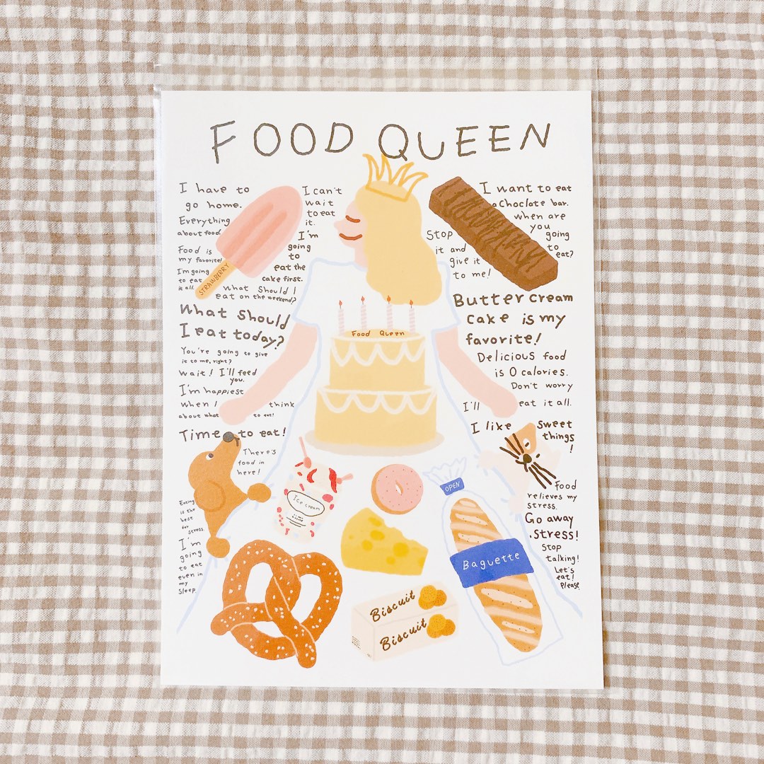 韓國 文創 Acer. 選物 女王 狗狗 臘腸狗 甜點 FOOD QUEEN 明信片 收藏 繪師 設計師 插畫家 北歐 畫作 丹麥 德國 法國 ...
