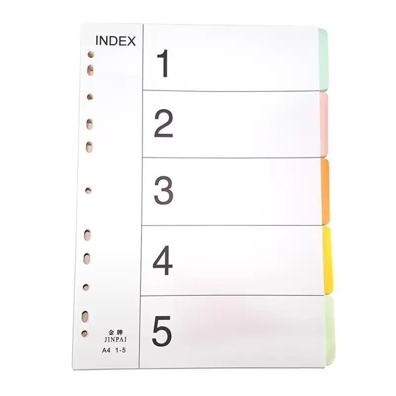 A4 5 Part Colour Index Paper Divider , Hobbies & Toys, Stationery ...