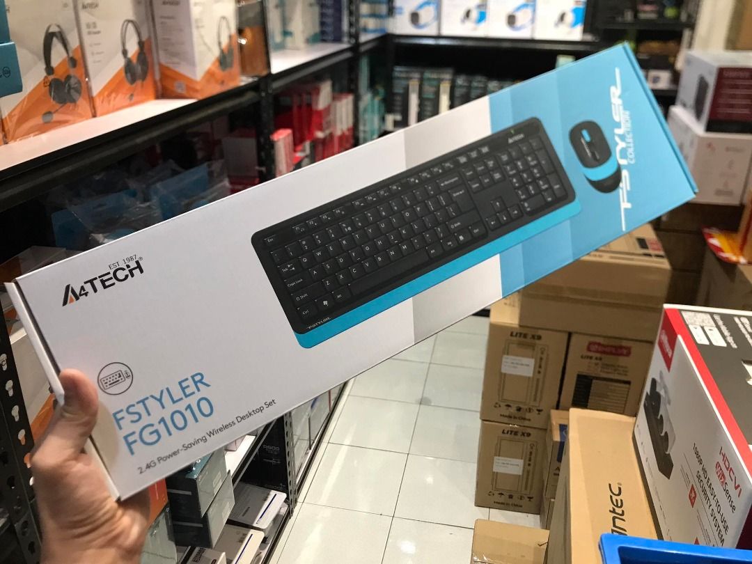 A4Tech Fstyler FG1010 Wireless Keyboard Mouse Combo USB Blue, Computers & Tech, Parts ...