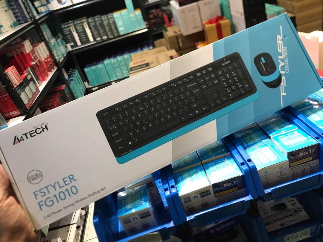 A4Tech Fstyler FG1010 Wireless Keyboard Mouse Combo USB Blue, Computers & Tech, Parts ...