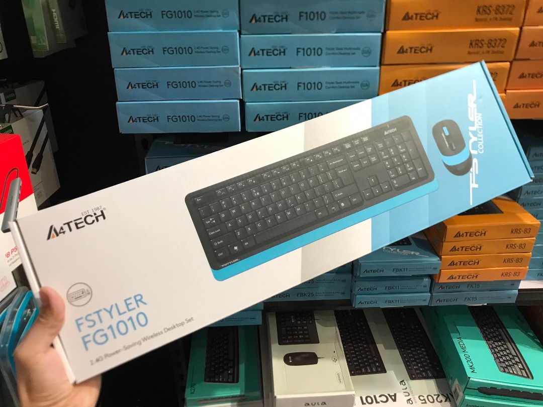 A4Tech Fstyler FG1010 Wireless Keyboard Mouse Combo USB Blue, Computers & Tech, Parts ...