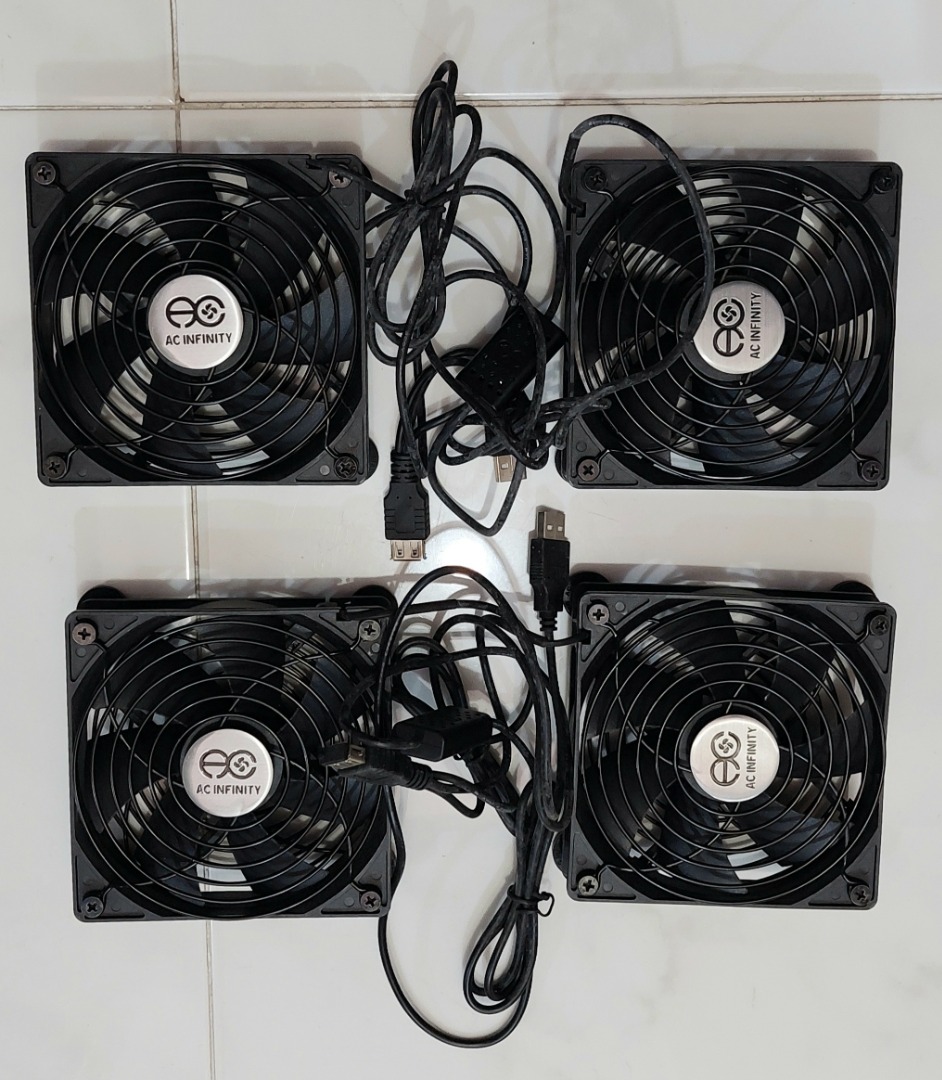 AC INFINITY DUAL COOLING-FANS WITH SPEED CONTROLLER (2 pairs ...