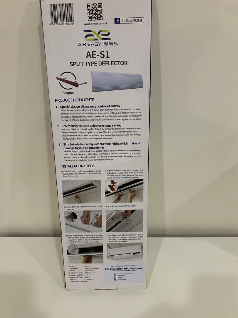 Air Easy Split Type Air Deflector, Furniture & Home Living, Home ...