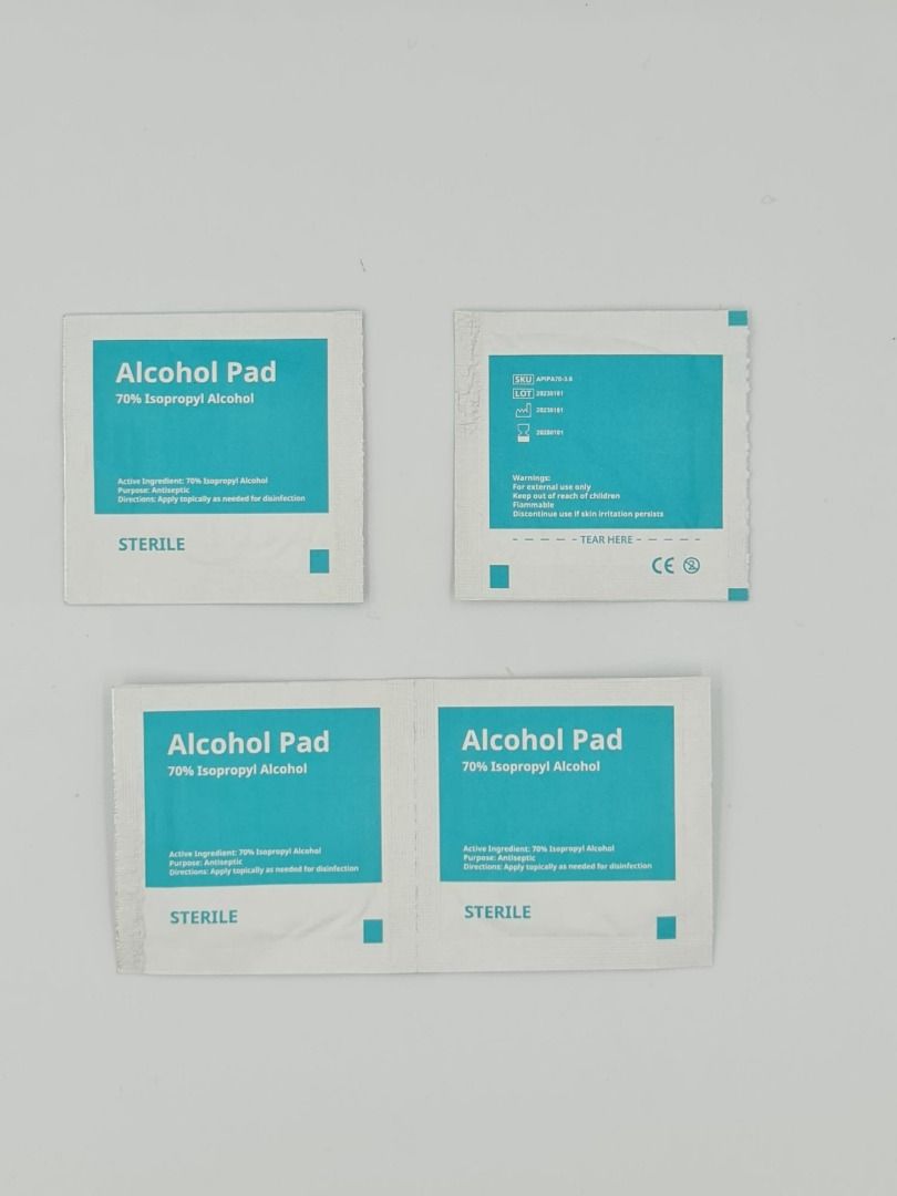 Alcohol Pad 70% IPA - 100 pcs/box, Health & Nutrition, Medical Supplies ...