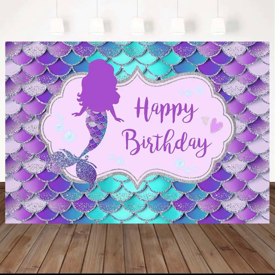 Ariel Little Mermaid party supplies- birthday banner backdrop / party ...