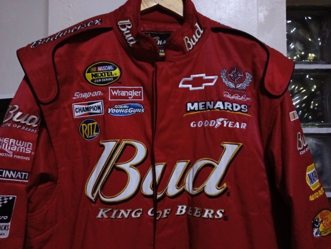 authentic nascar budweiser racing jacket, Men's Fashion, Coats, Jackets ...
