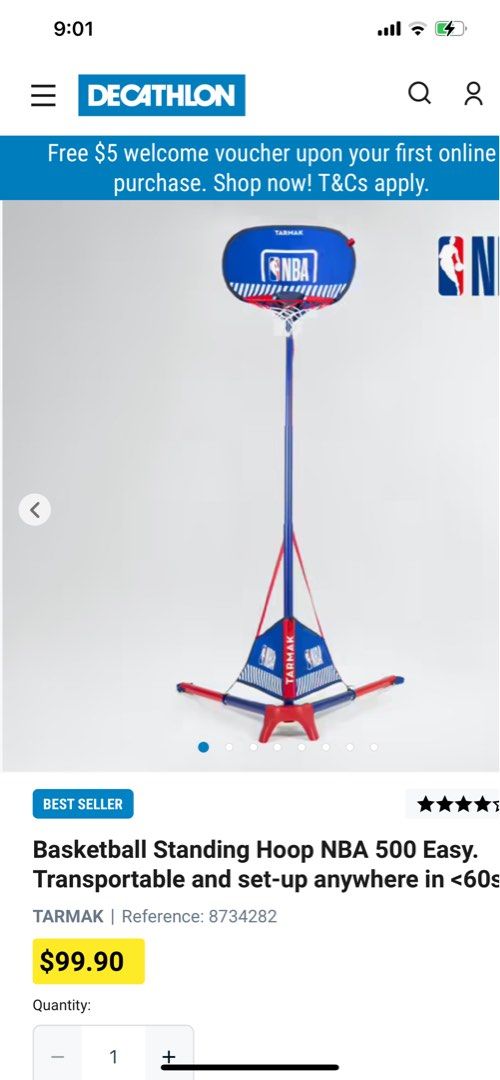 Basketball standing hoop transportable, Sports Equipment, Sports ...