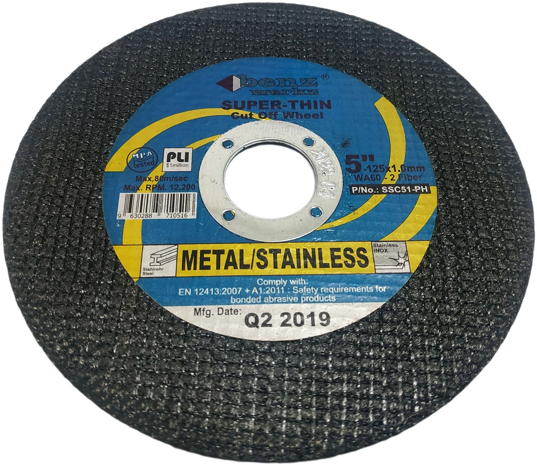 BENZ WERKZ CUTTING DISC 5" ( 125MM X 1.0MM X 22MM ) SUPERTHIN INOX FOR ...