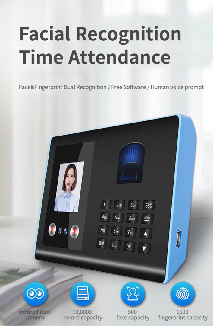 Biometric Facial Time Attendance Machine Face and Fingerprint ...