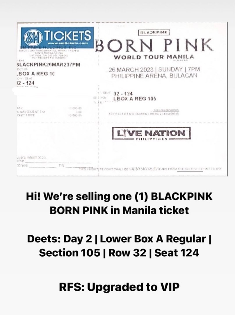 Born Pink VIP Ticket on Carousell