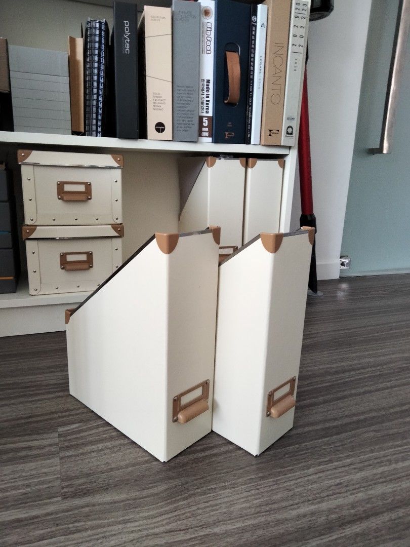 Box files and storage boxes faux leather details, Furniture & Home ...