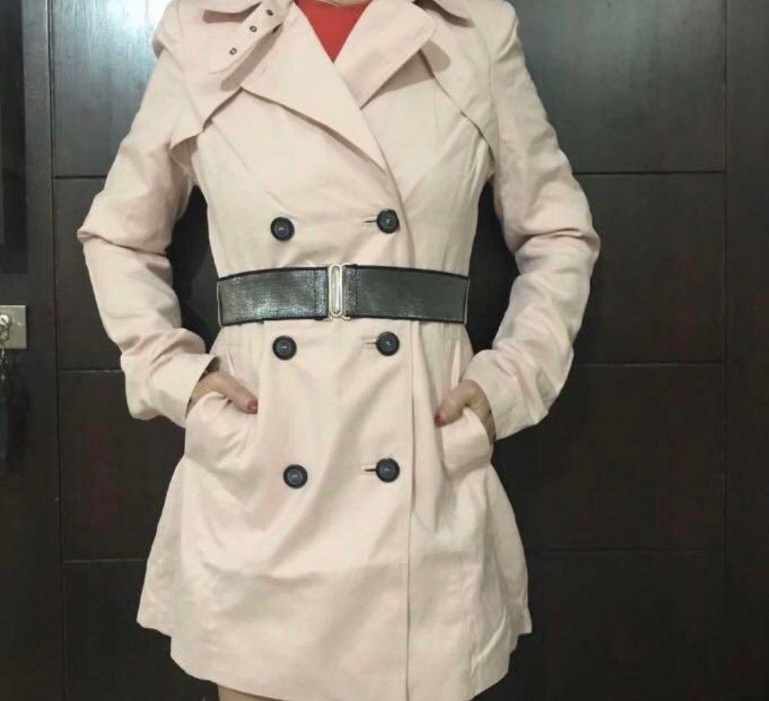 Brand New Zara Pink Trench Coat, Women's Fashion, Coats, Jackets and Outerwear on Carousell