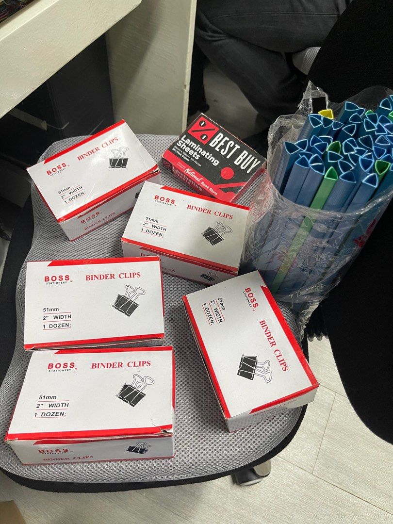 Bundle: Binder Clips, Laminating Sheet, & Folder Sliding Binder ...