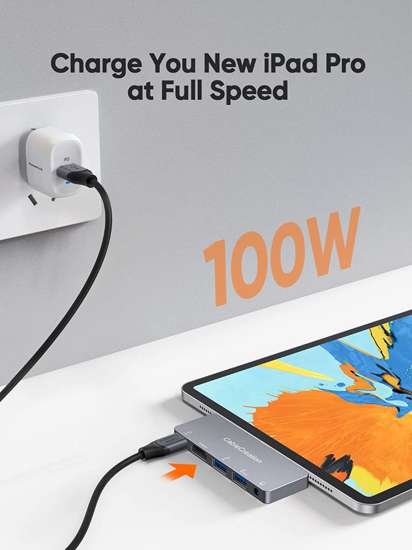 "CableCreation iPad Pro Adapter, 5 in 1 USB C iPad Pro Adapter HDMI 4K ...