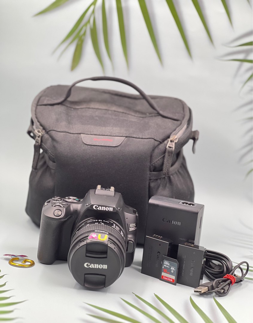 Canon 200D Mark2 24MP Full HD 4K Tilt Touch Screen with lens and 2pcs ...