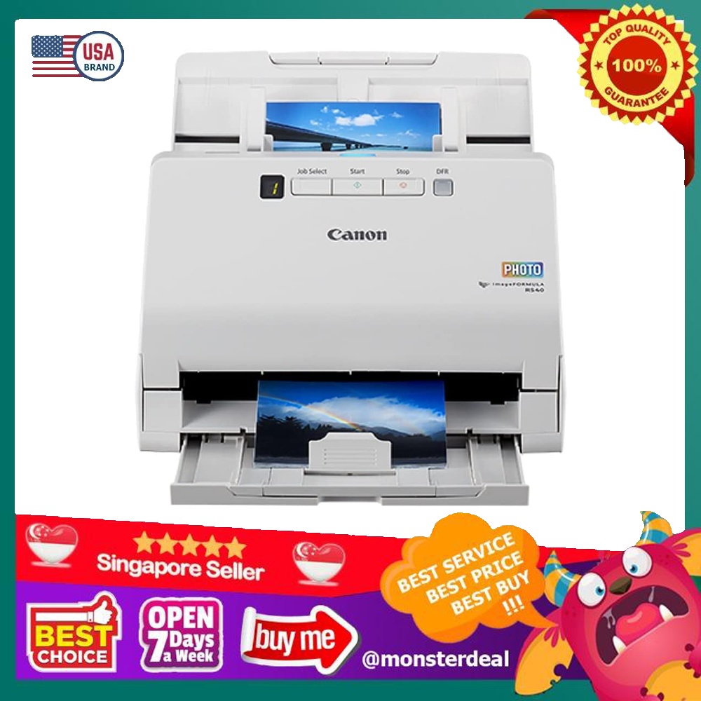 Canon imageFORMULA RS40 Photo and Document Scanner, with Auto Document ...