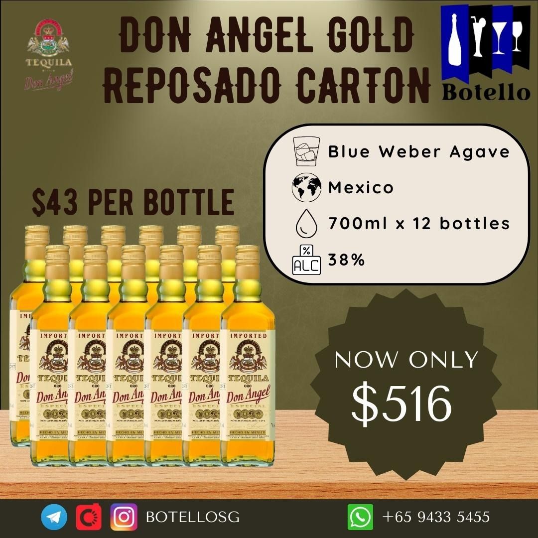 [Carton] Don Angel Reposado Gold Tequila x 12 bottles / 700ml / Same ...