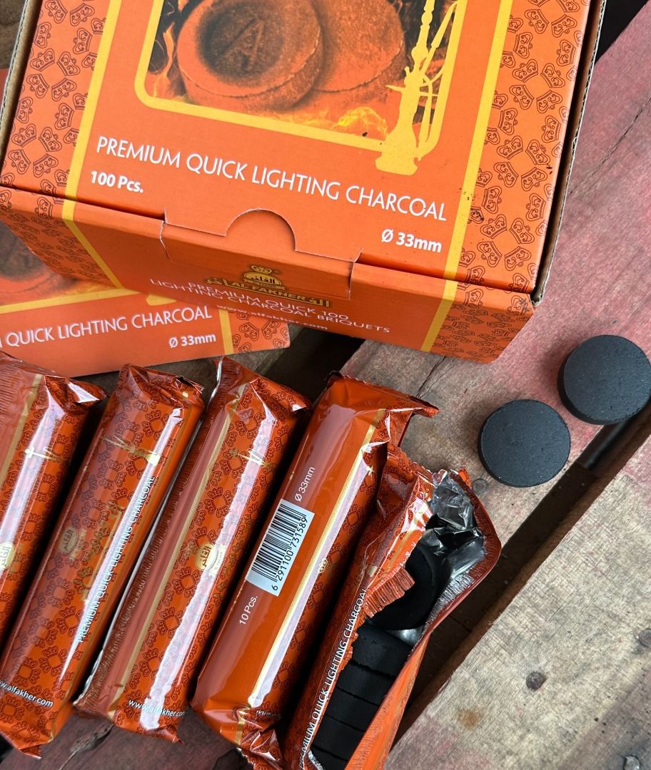 Charcoal Arang/ Fast ignition/ For Bakhoor Bukhoor 33mm/ 1 Tube (10 ...