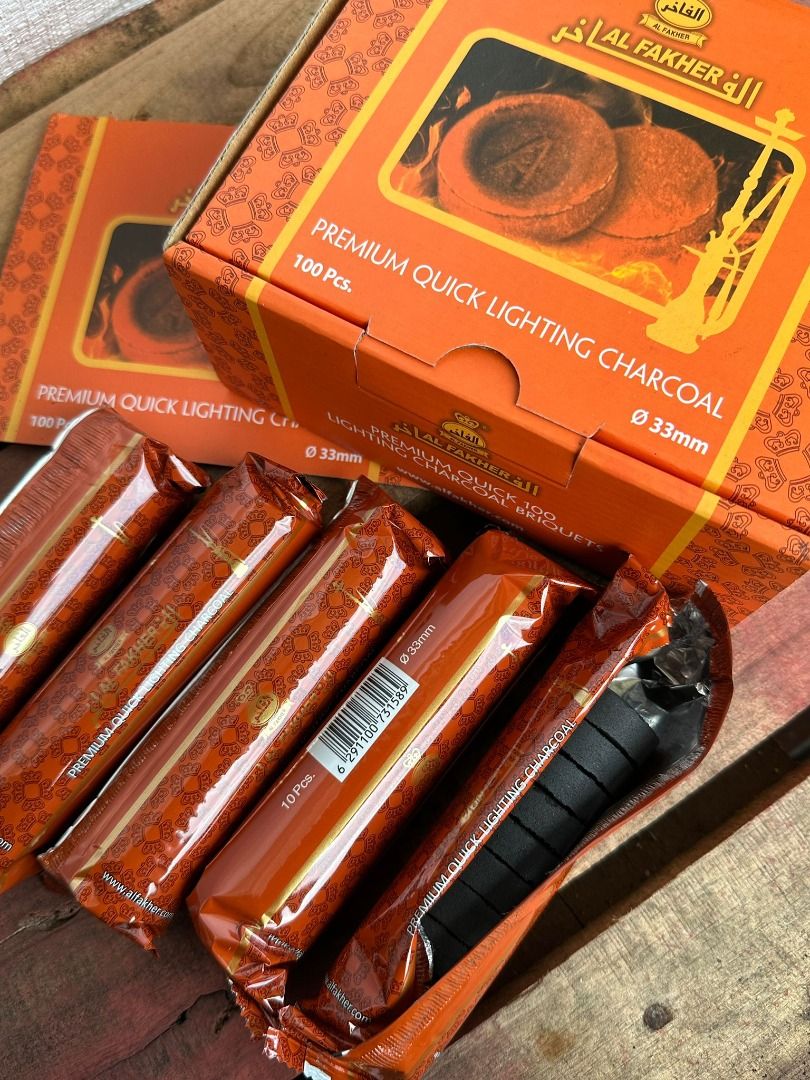 Charcoal Arang/ Fast ignition/ For Bakhoor Bukhoor 33mm/ 1 Tube (10 ...