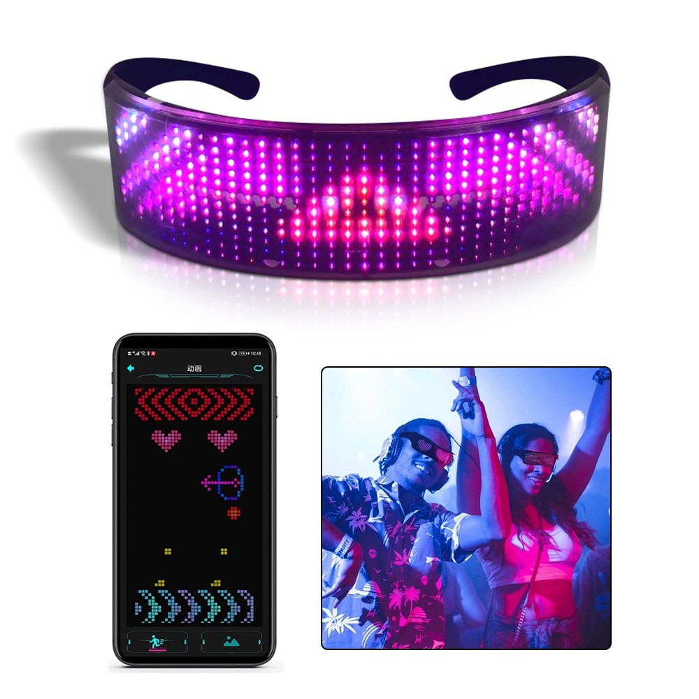 Concert Sunglasses DIY LED Bluetooth Glasses App Control Luminous ...