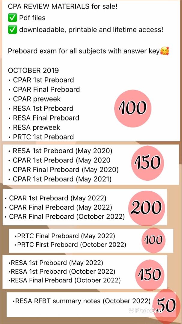 CPA CPALE REVIEWER PREBOARD WITH SOLMAN ACCOUNTANCY ACCOUNTING REVIEW ...